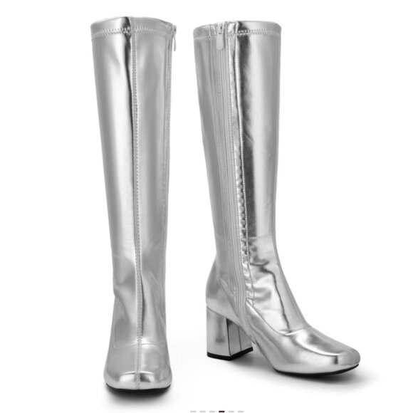 Dream Pairs | Shoes | Silver Knee High Gogo Boots | Poshmark